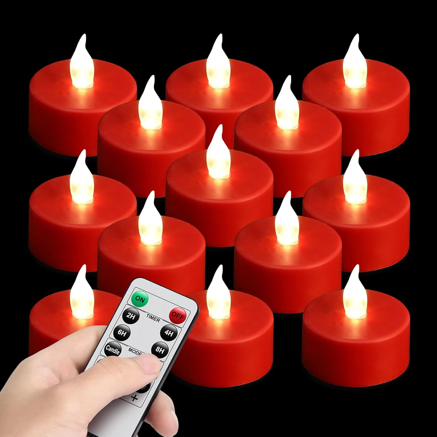 Light Flameless Candles with Remote Control Flickering Tealight Long ...