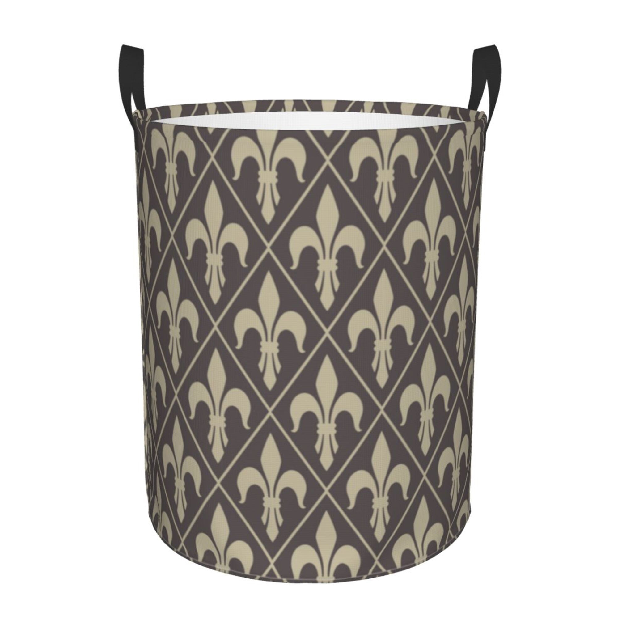 Light Flower Pattern Circular Laundry Basket (With Handle) Waterproof ...