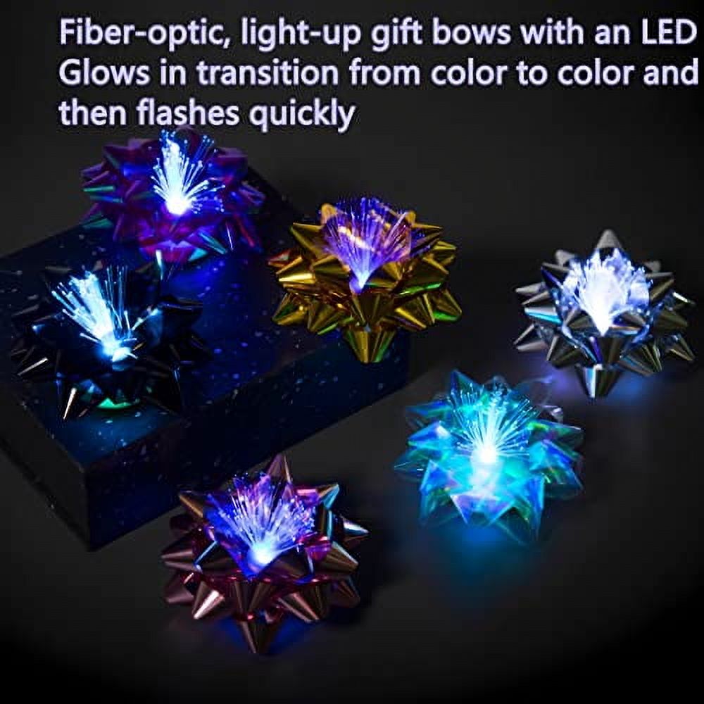 Light up Gift Bow Assortment, Iridescent LED Ribbon Bow for Gift ...