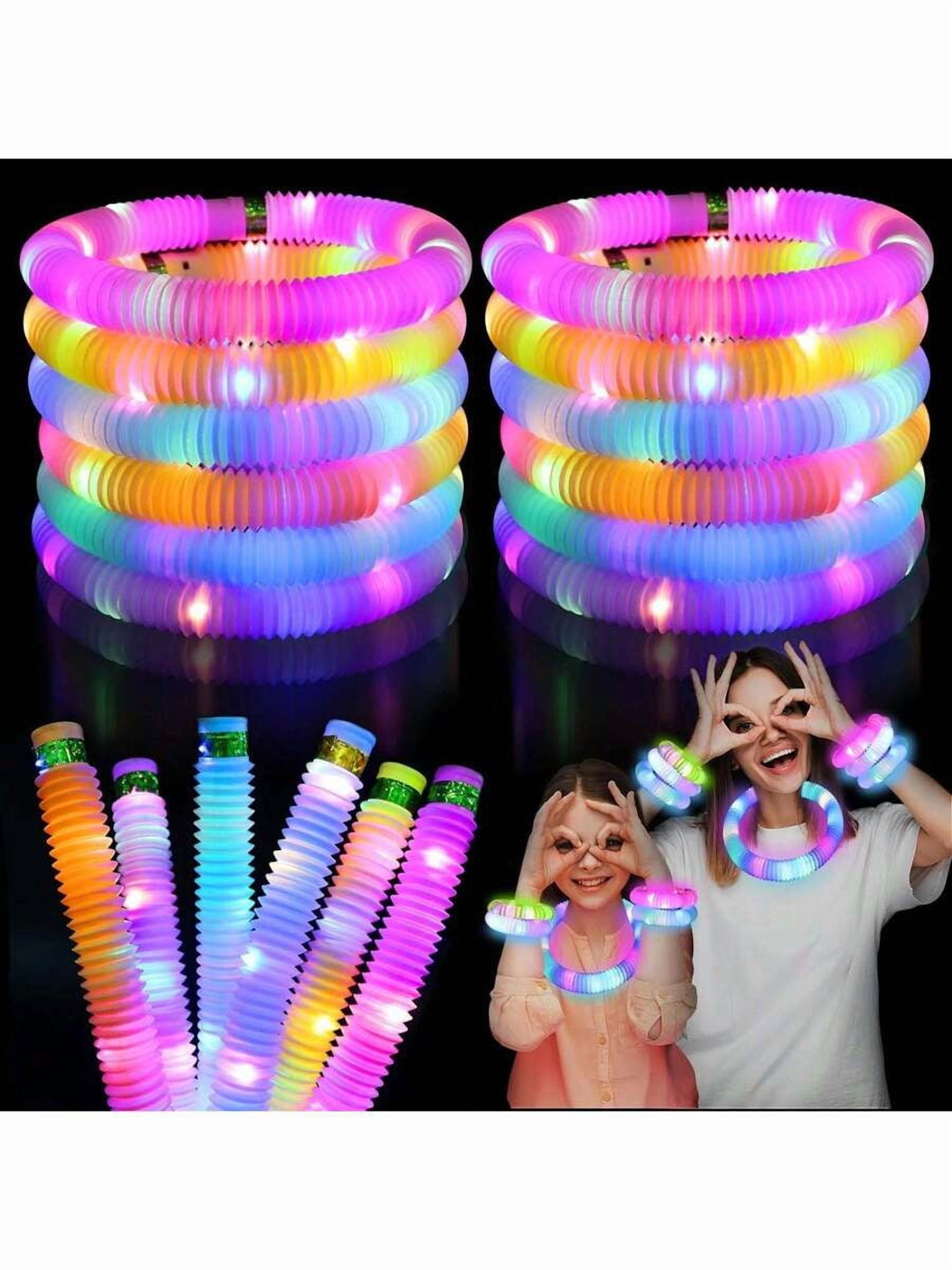 Light Up Glow Sticks Fidget Pop Tubes, 12/18/24 Pack Glow In The Dark ...
