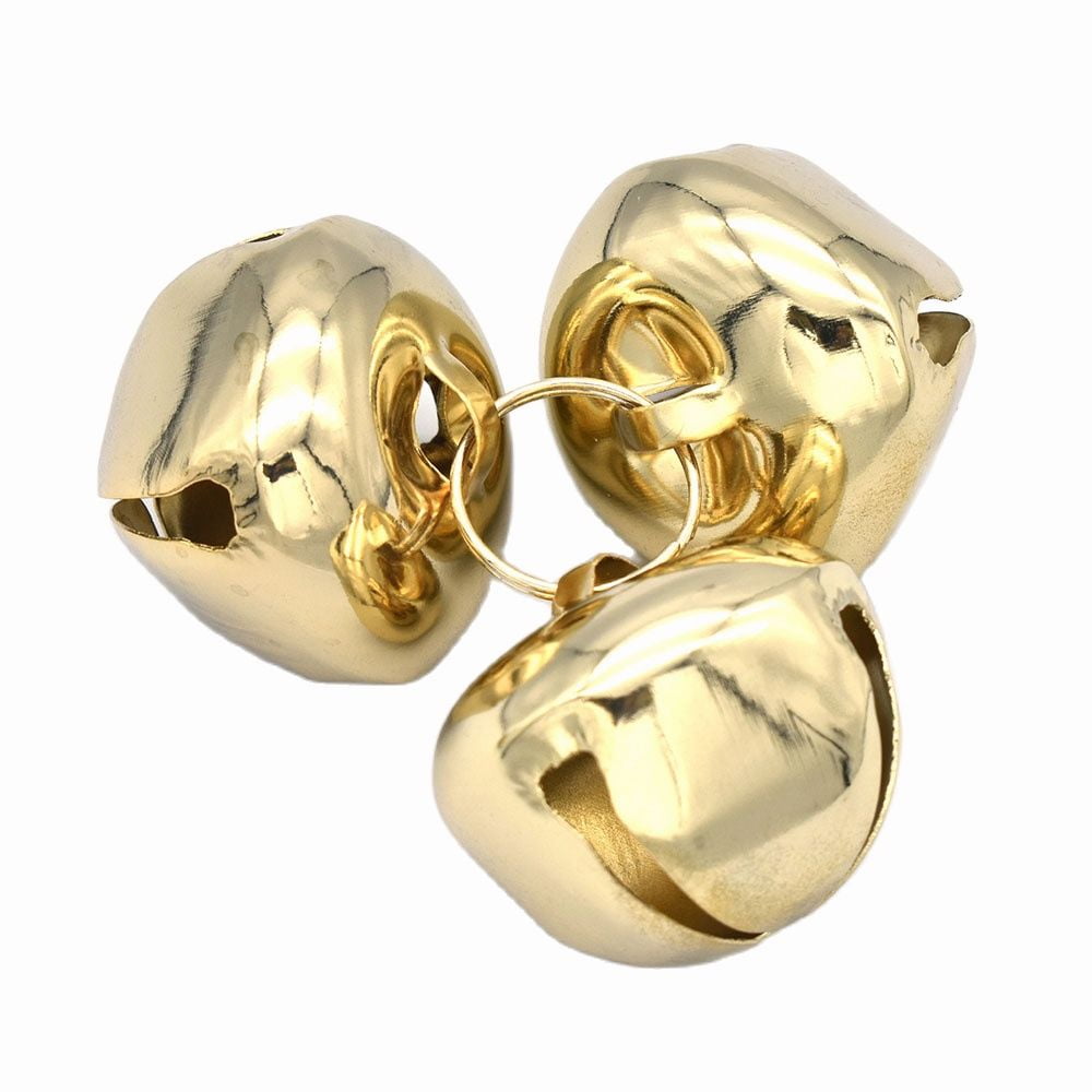 Light Gold Jingle Bell Key Ring with Jingle Bells 1.5inch Large Bells ...