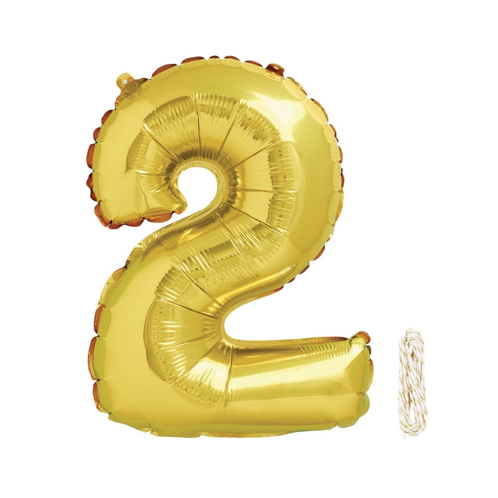 Light Gold Mylar Balloon Number 2 - Spritz - Walmart Business Supplies