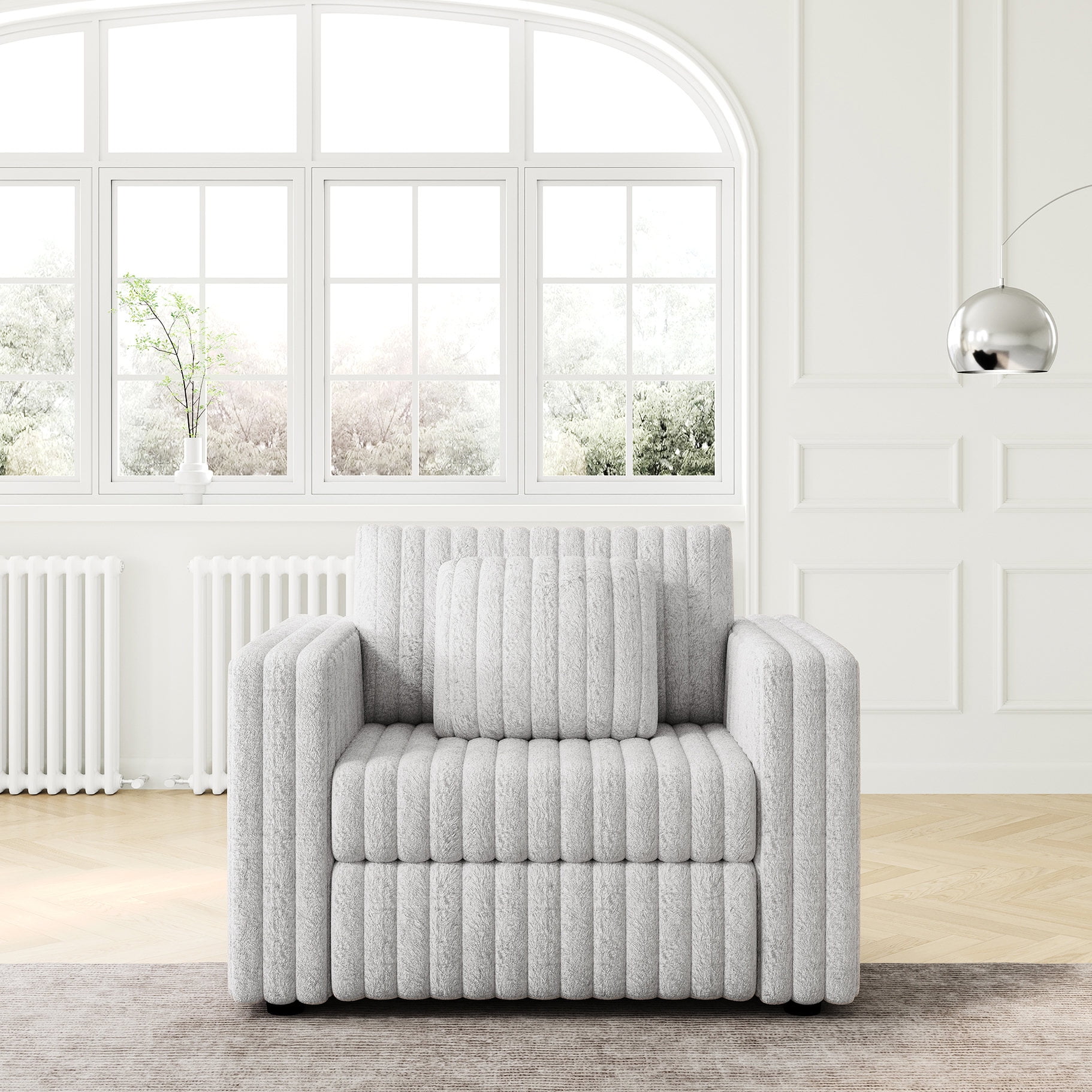 Light Gray 44.9" Modular Sofa with Metal Frame / Can Be Used as Sofa or ...