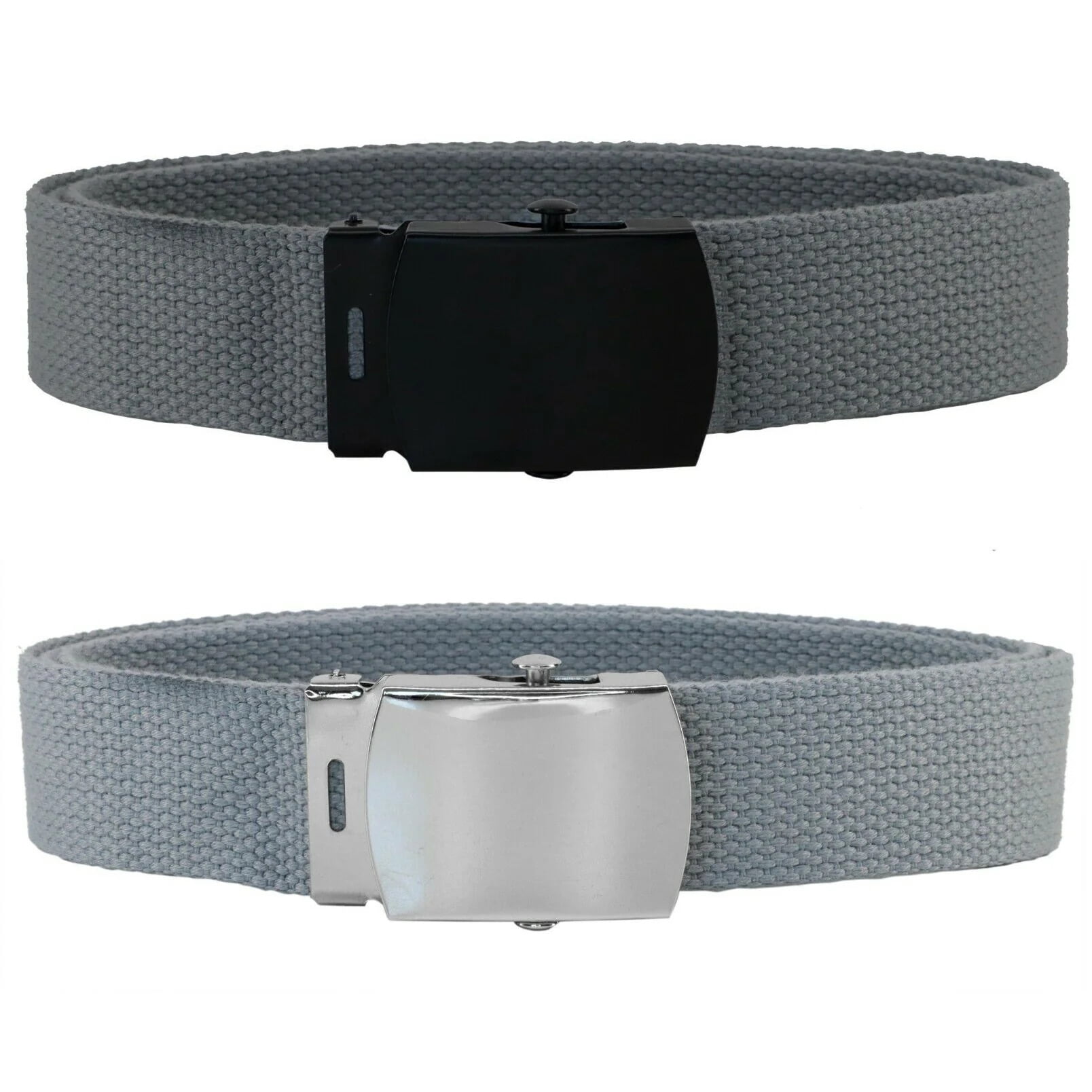 Light Gray Adjustable Canvas Military Web Belt With Metal Buckle 32 to ...