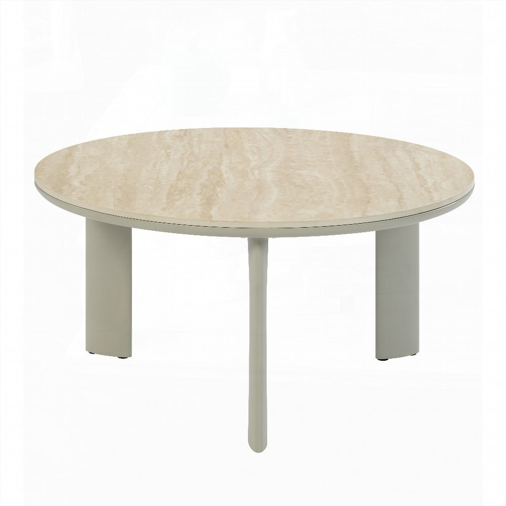 The Ingram Coffee Table with a Sophisticated Ceramic Top and Light Gray ...