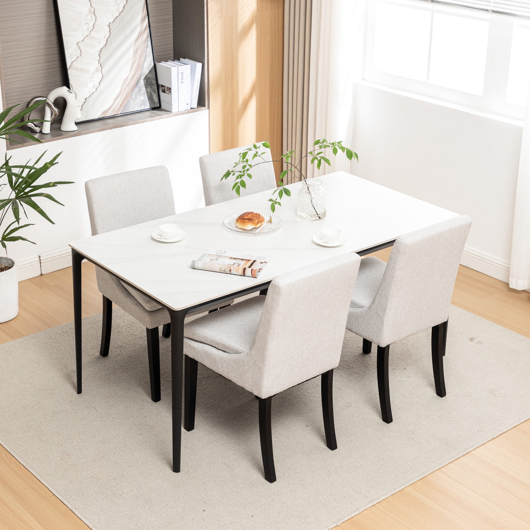 Light Gray Chairs with Rubber Wood Legs+High - density Foam"-"Reception ...