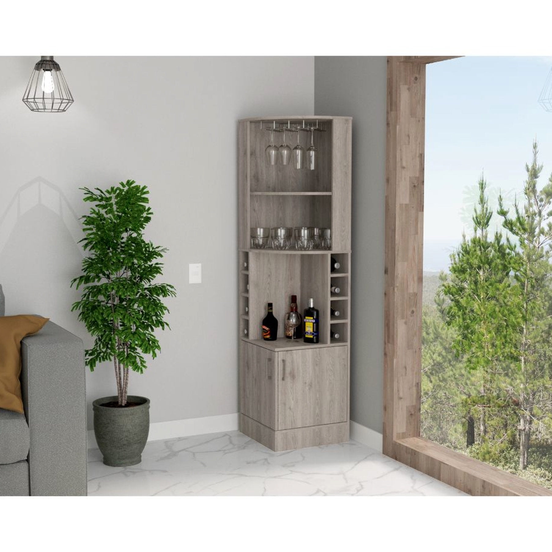 Light Gray Color - 8 Cubbies and 2 Shelves - Corner Area - Efficient ...