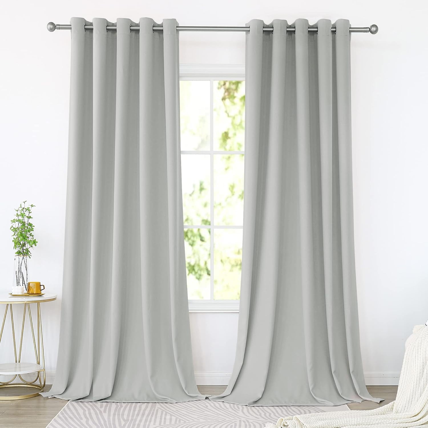 Light Gray Curtains 72 Inches Wide by 96 Inches Long for Bedroom - Room ...