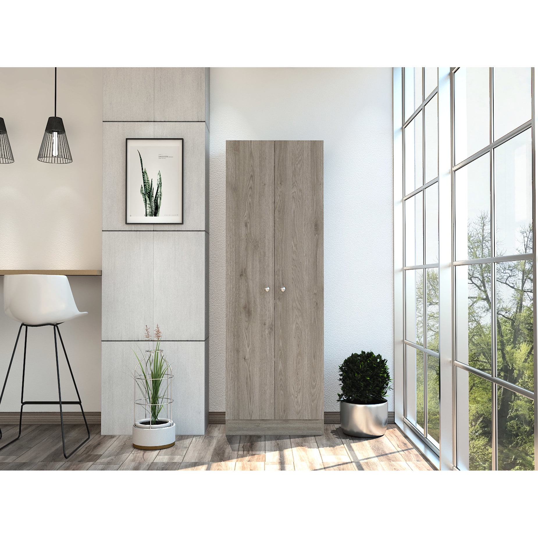 Light Gray Double - Door Cabinet for Multiple Rooms | Covers Storage ...