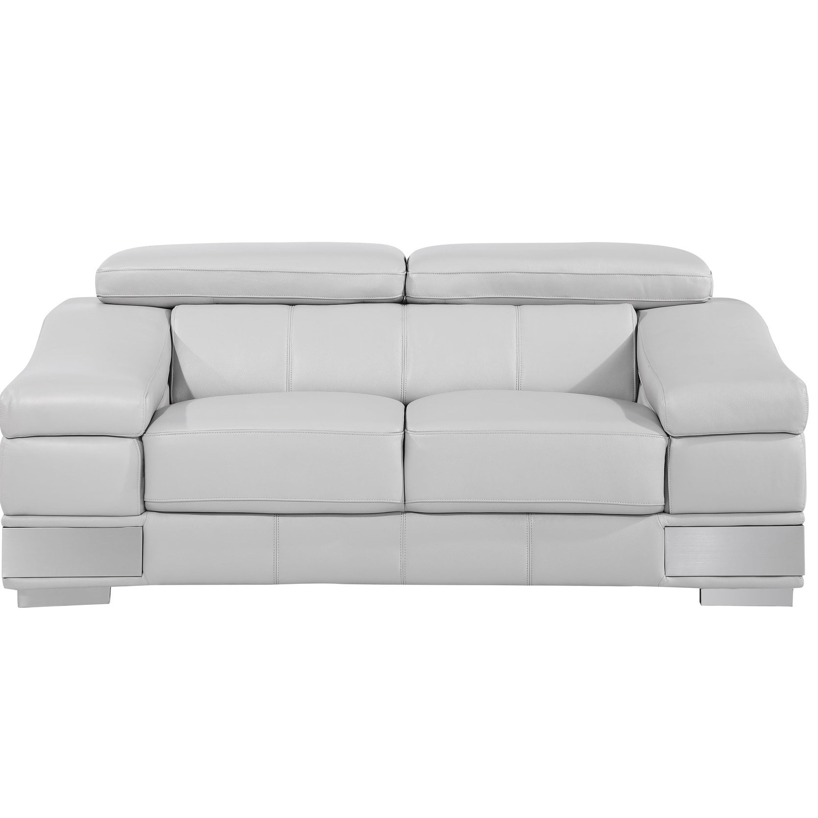 Light Gray Leather, Reinforced Frame Loveseat / Perfect for Small ...