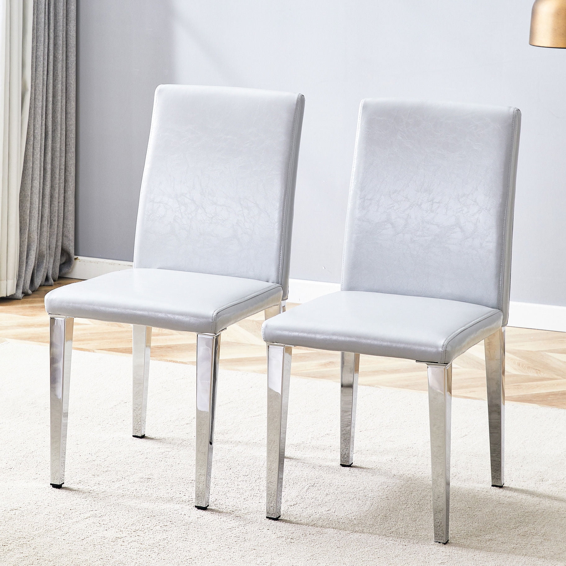 Light Gray PU Dining Chairs+Minimalist Design”-“Modern Dining Rooms ...