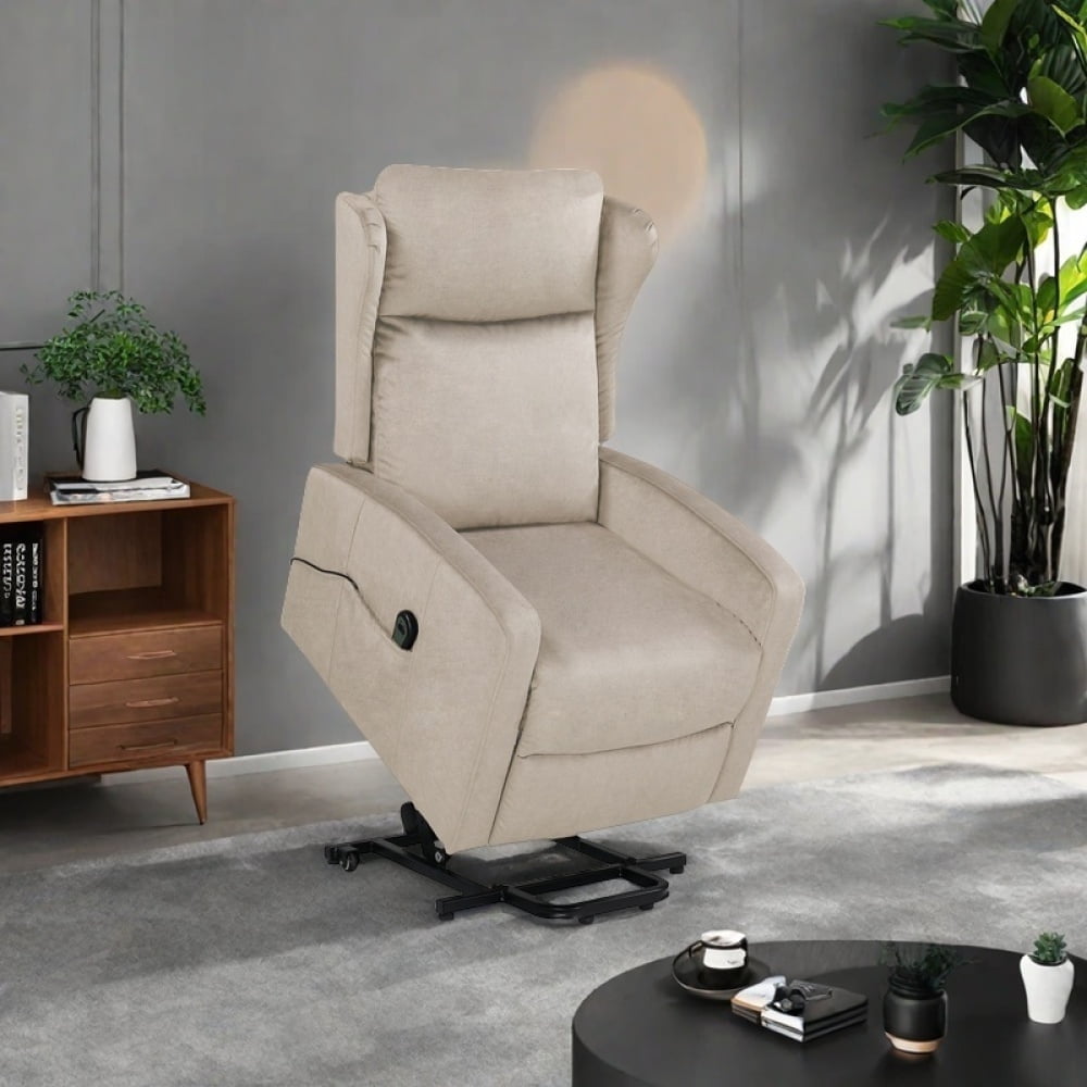 Light Gray Rocking Recliner Chair w/ Lumbar Support | Adjustable Modern ...