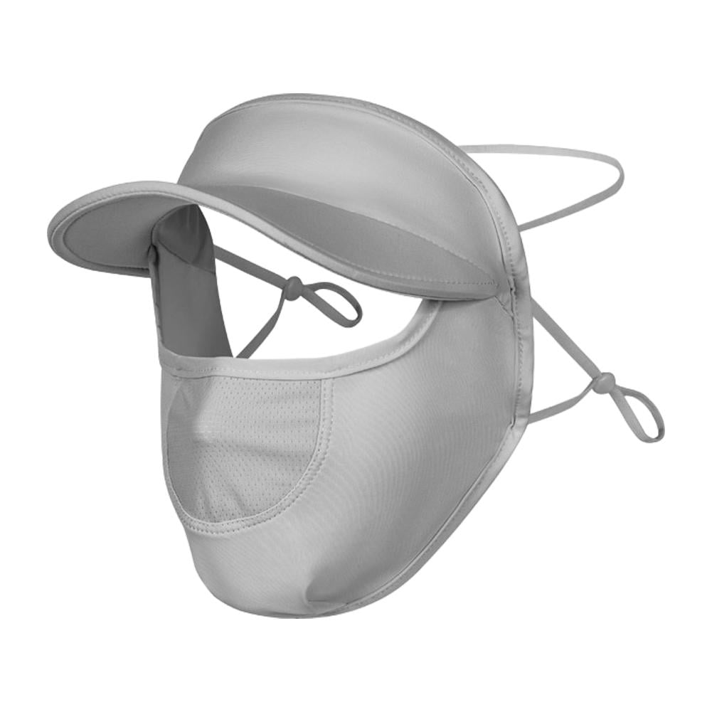 Light Gray Short Sunscreen Mask To Cover The Face Brim Facekini ...