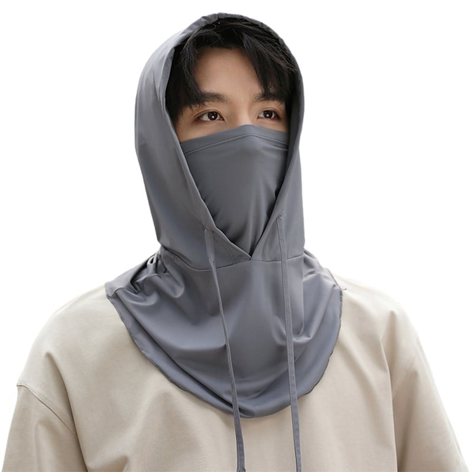 Light Gray Sun Protection Mask, Full Face Hooded Sun Protection Mask ...