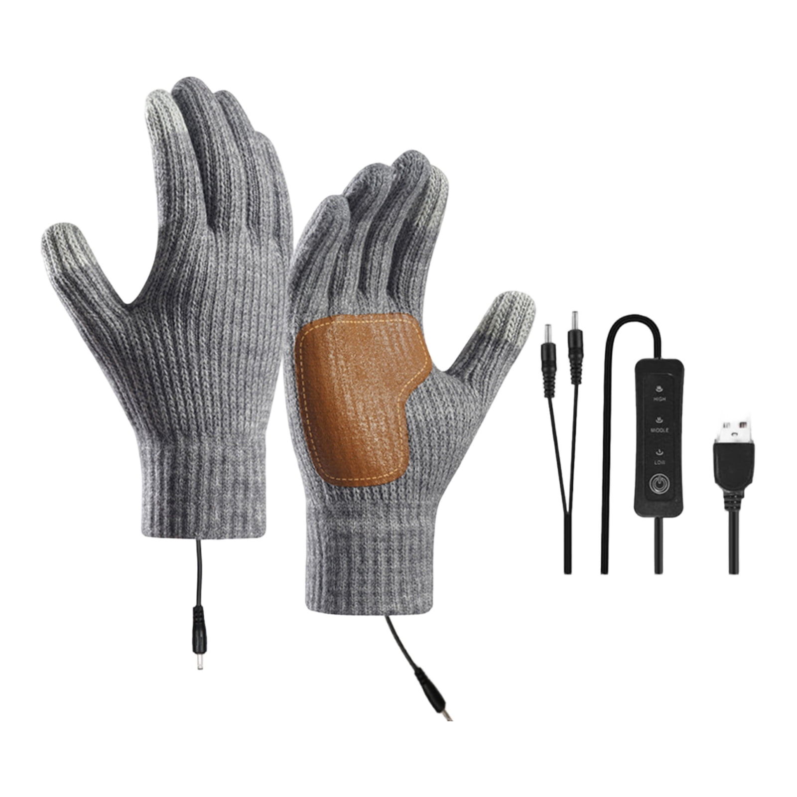 Light Gray Usb Heated Winter Gloves - Fall & Winter Use Touchscreen ...