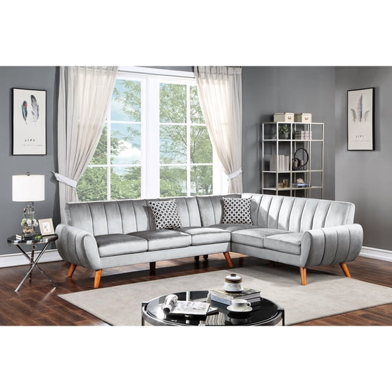 Light Gray Velvet, 2 - Piece - Soft Touch - Bedroom Lounge - Cozy and ...