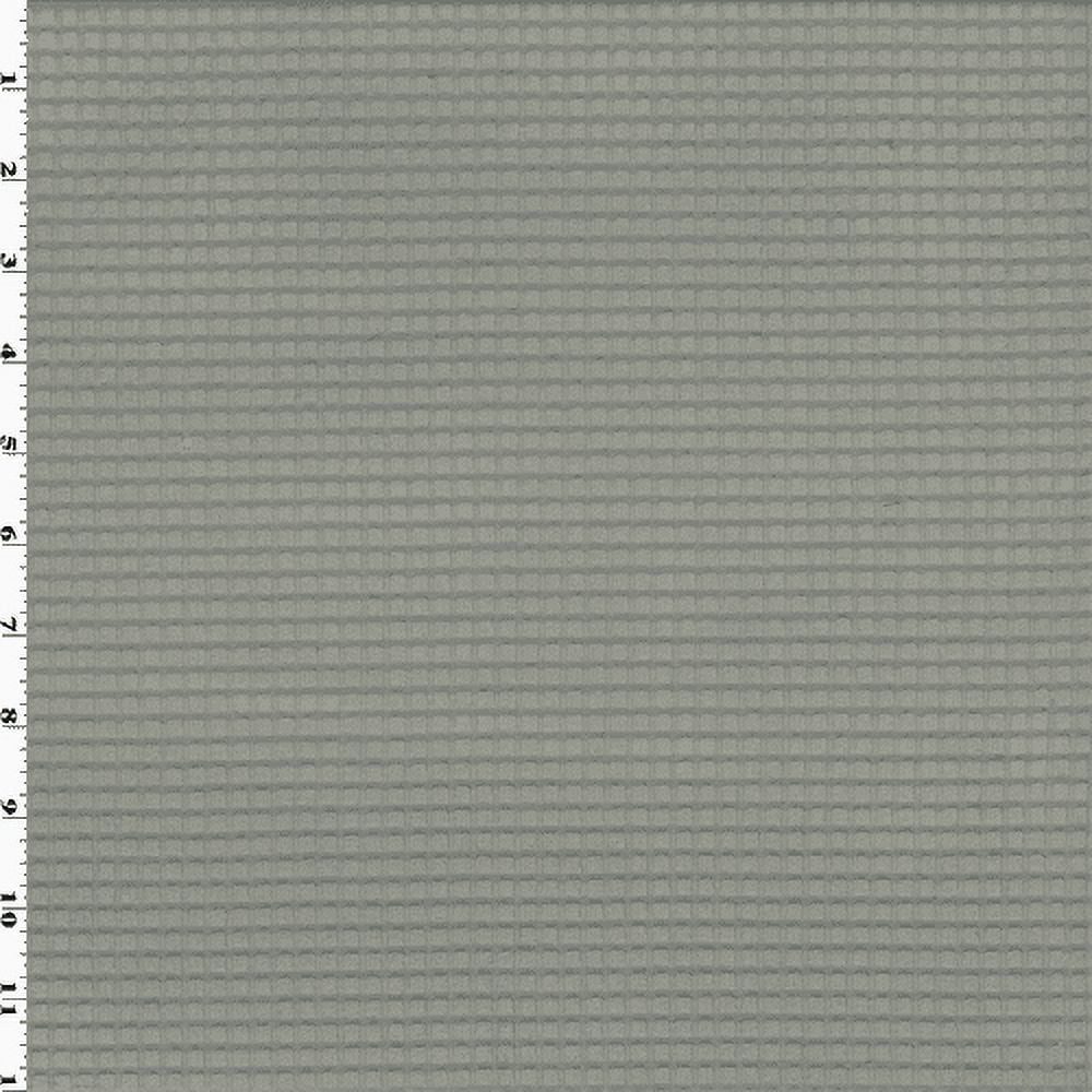 Light Gray Wool Blend Heathered Sweater Knit/Grid Fleece, Fabric By the ...