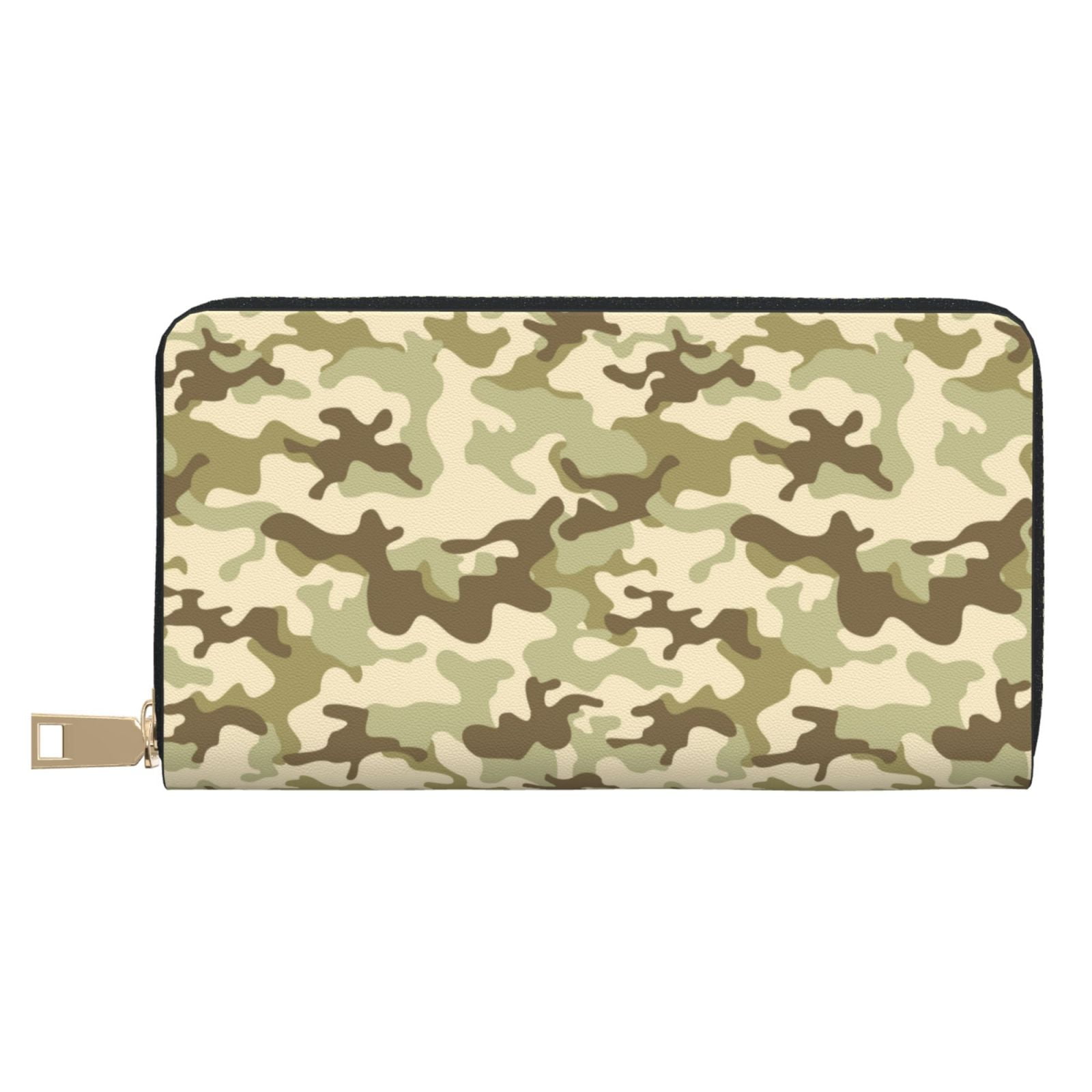 Light Green Camouflage Wallet Women, Leather Bifold Multi Card Wallet ...