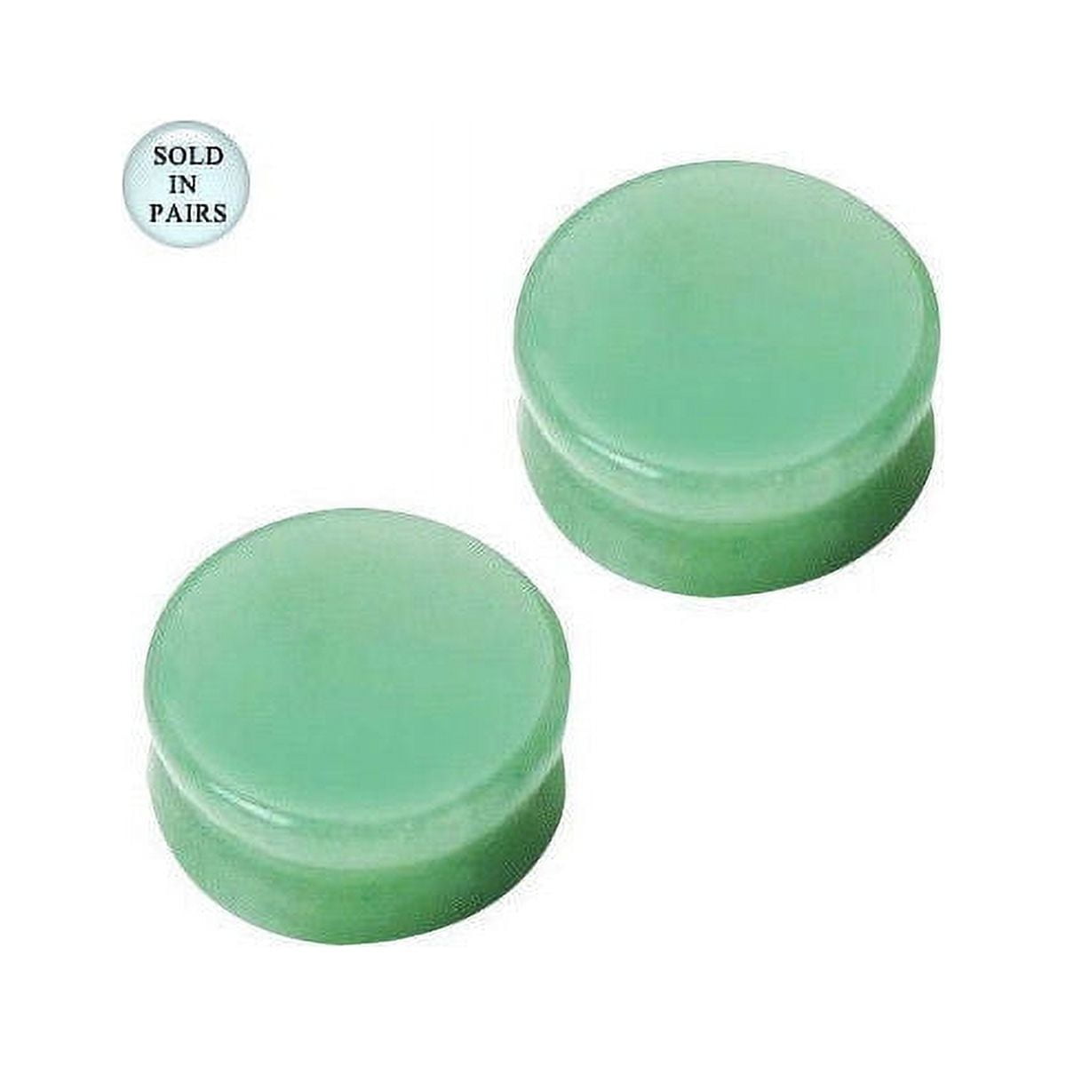 Light Green Jade Stone Double Flared Ear Plugs - 8 Gauge to 00G ...