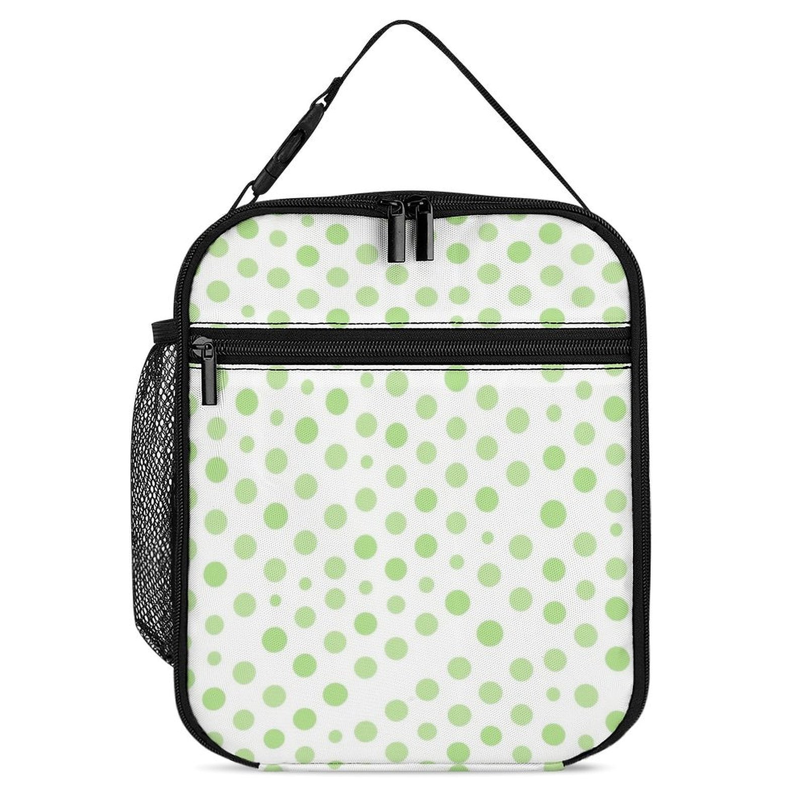 Light Green Polka Dots Lunch Bag Thermal Bag Lunch Container Portable ...