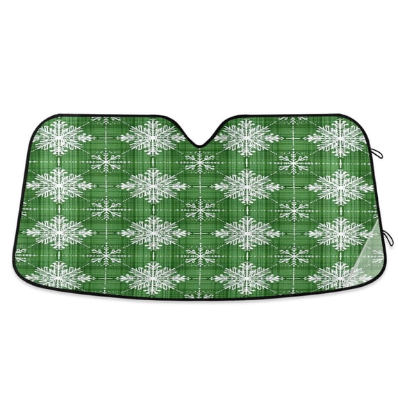 Light Green Tartan Plaid Snowflakes Christmas Windshield Sun Shade ...