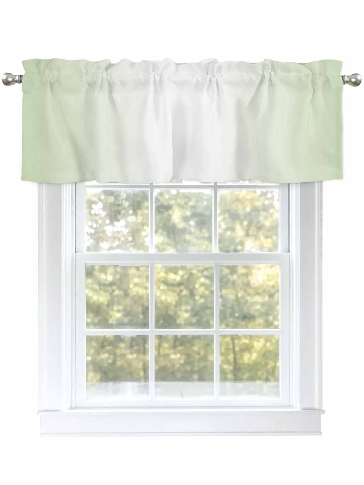 Light Green White Ombre Curtain Valances for Window, Farmhouse Window ...