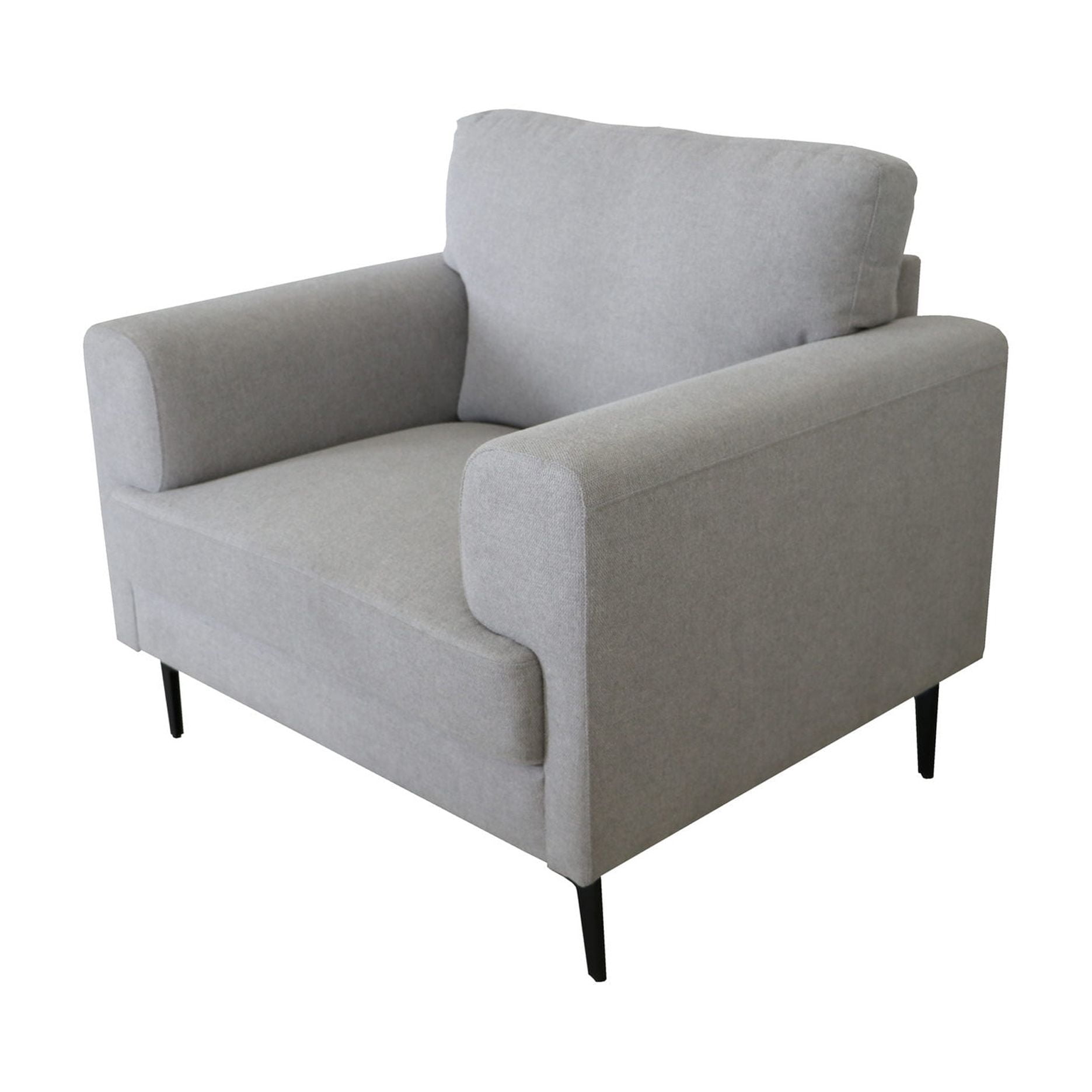 Light Grey Accent Chair with Metal Base, 41 Inches Wide | Loose Back ...