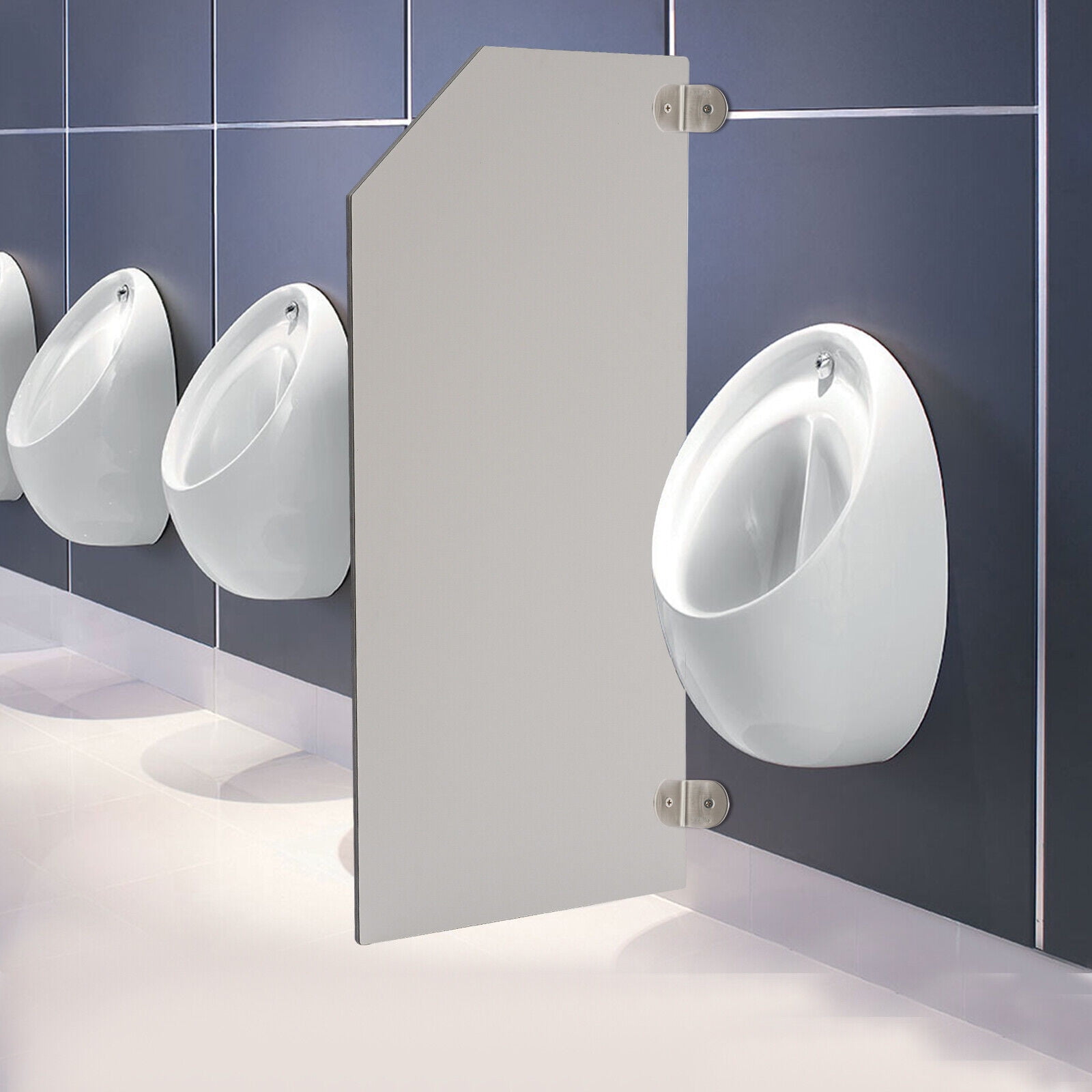 Light Grey Bevel Angle Urinal Screen Toilet Partition Wall mounted Men ...