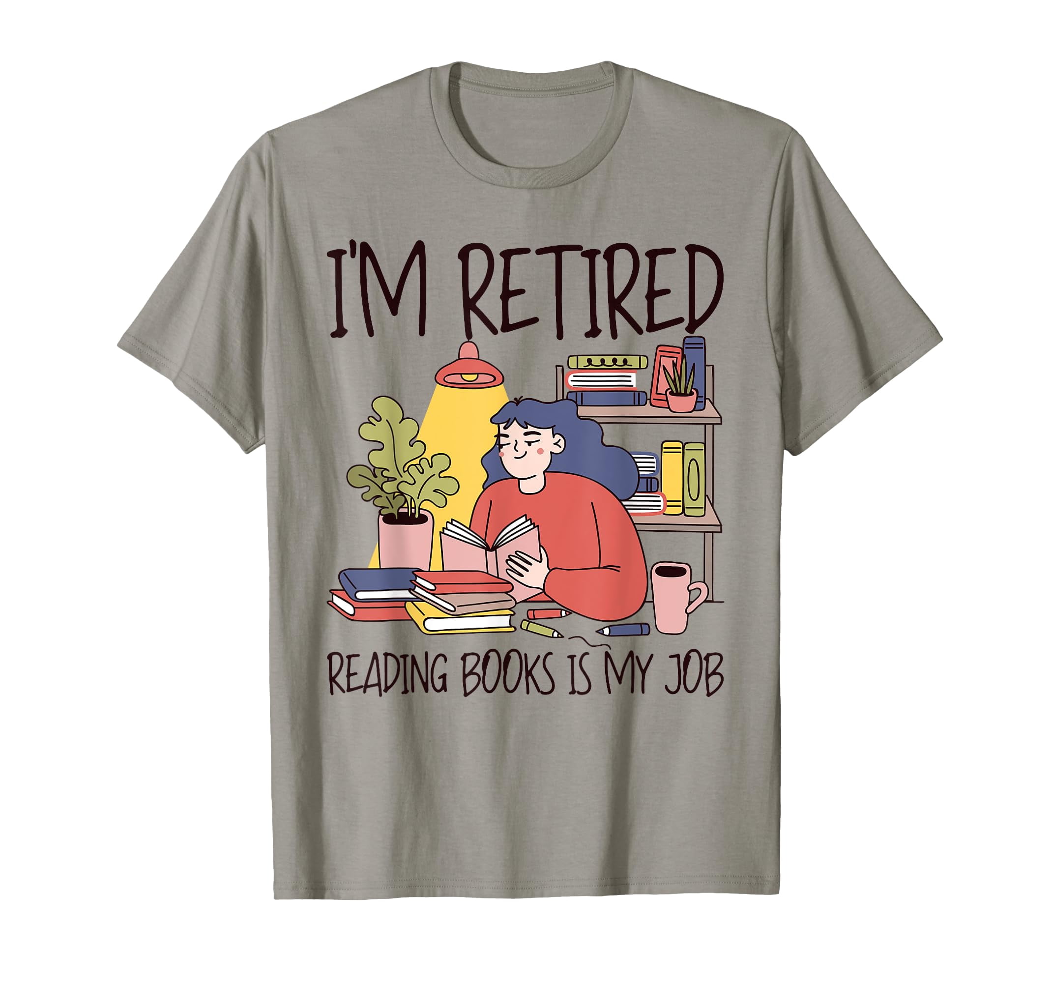 Light Grey Cartoon Reading Woman T-Shirt - Comfort Colors - Perfect for ...