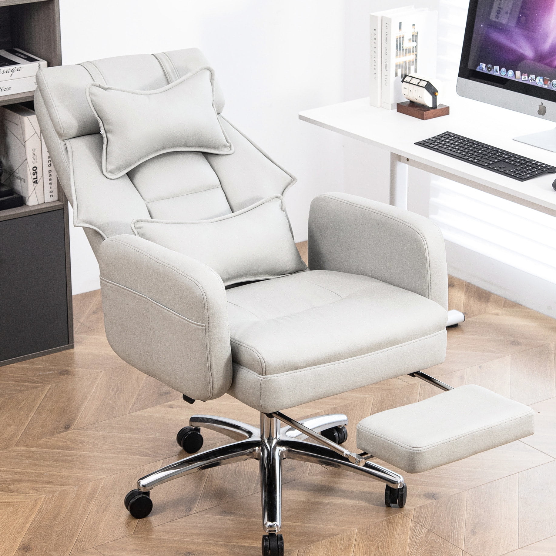Light Grey Color - Pull - out Footrest - Office Desk Area / Relax ...