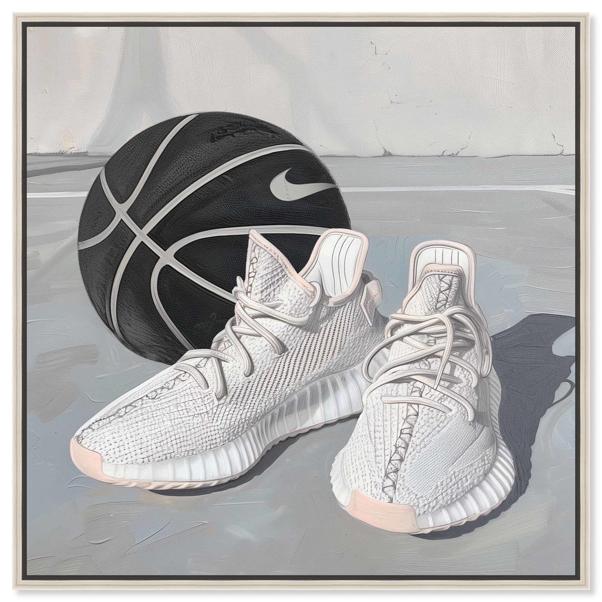 Light Grey Court Canvas Trendy Art Prints by Art Remedy, Silver Frame ...
