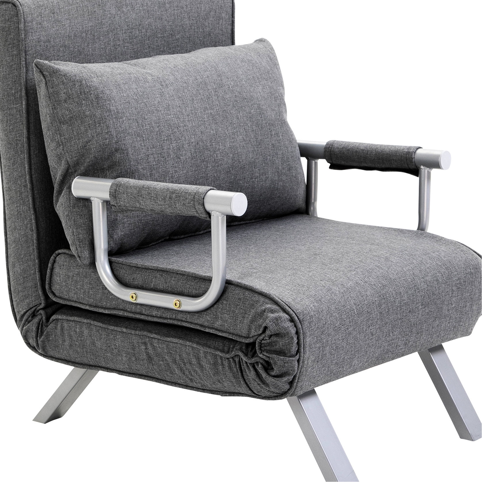 Light Grey Fabric Chair Bed with Removable Cover / Stable Base for ...