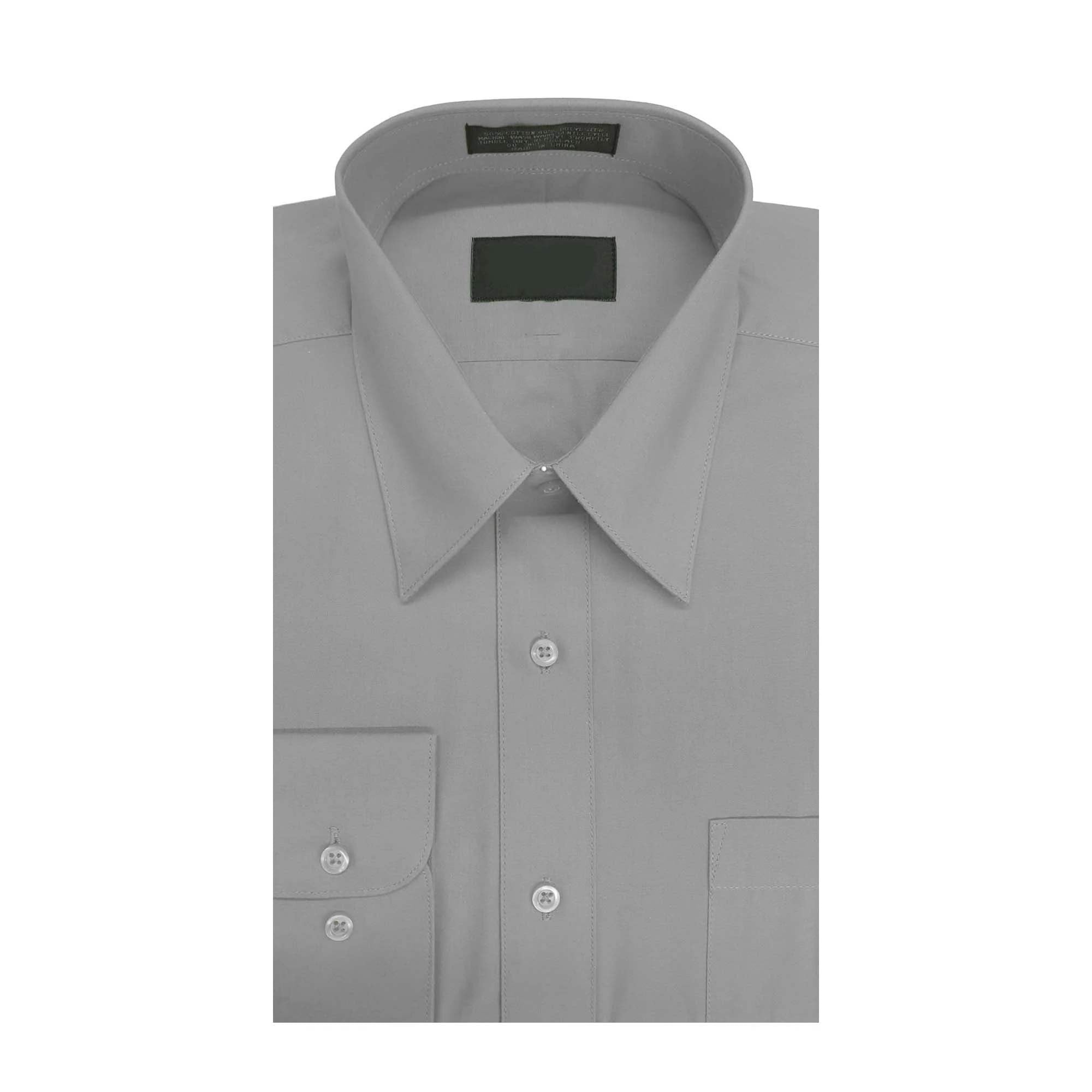Light Grey Long Sleeve Dress Shirt, 60% Cotton / 40% Polyester, L ...