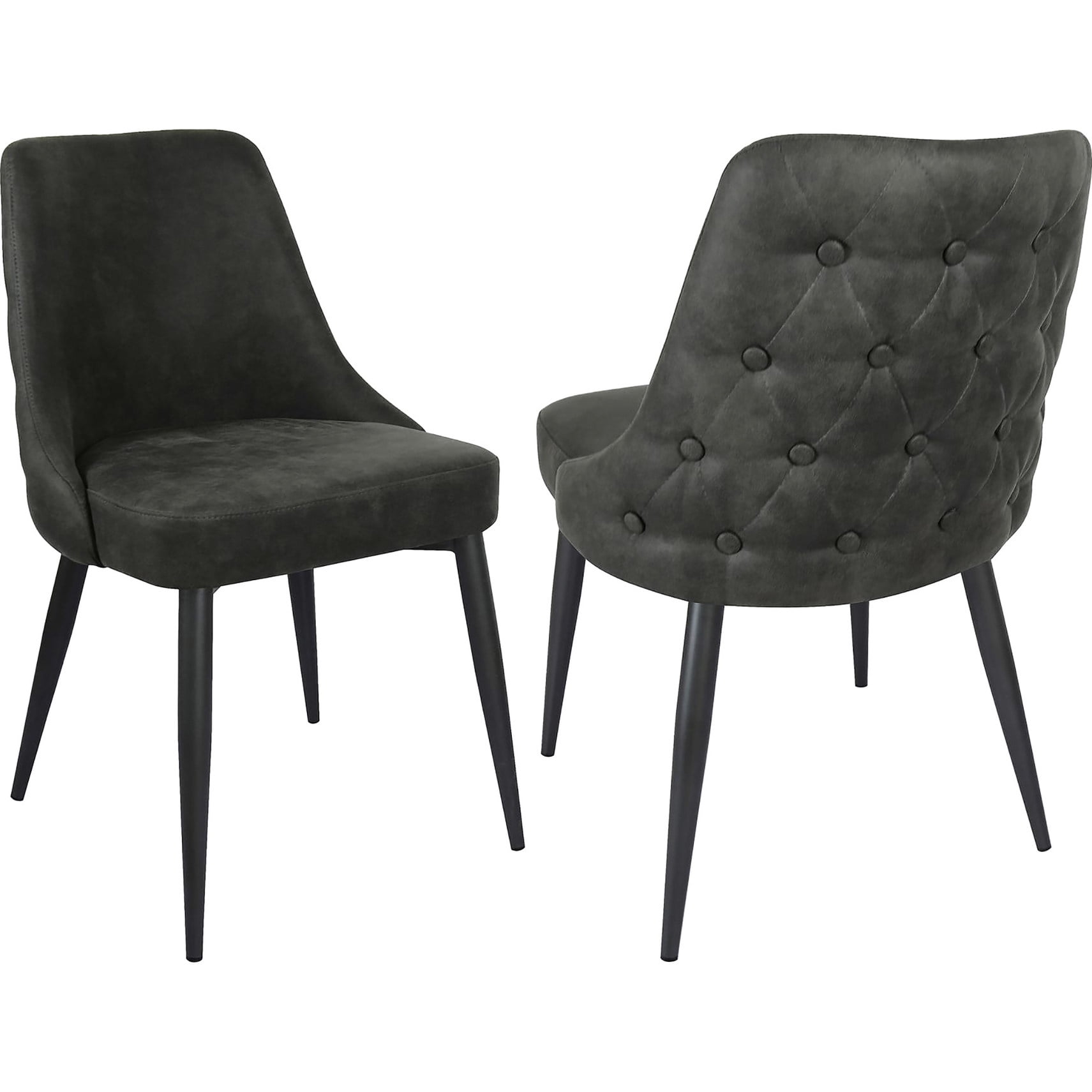 Light Grey Microfiber Upholstered Chairs+Sloping Arms Design”-“Small ...