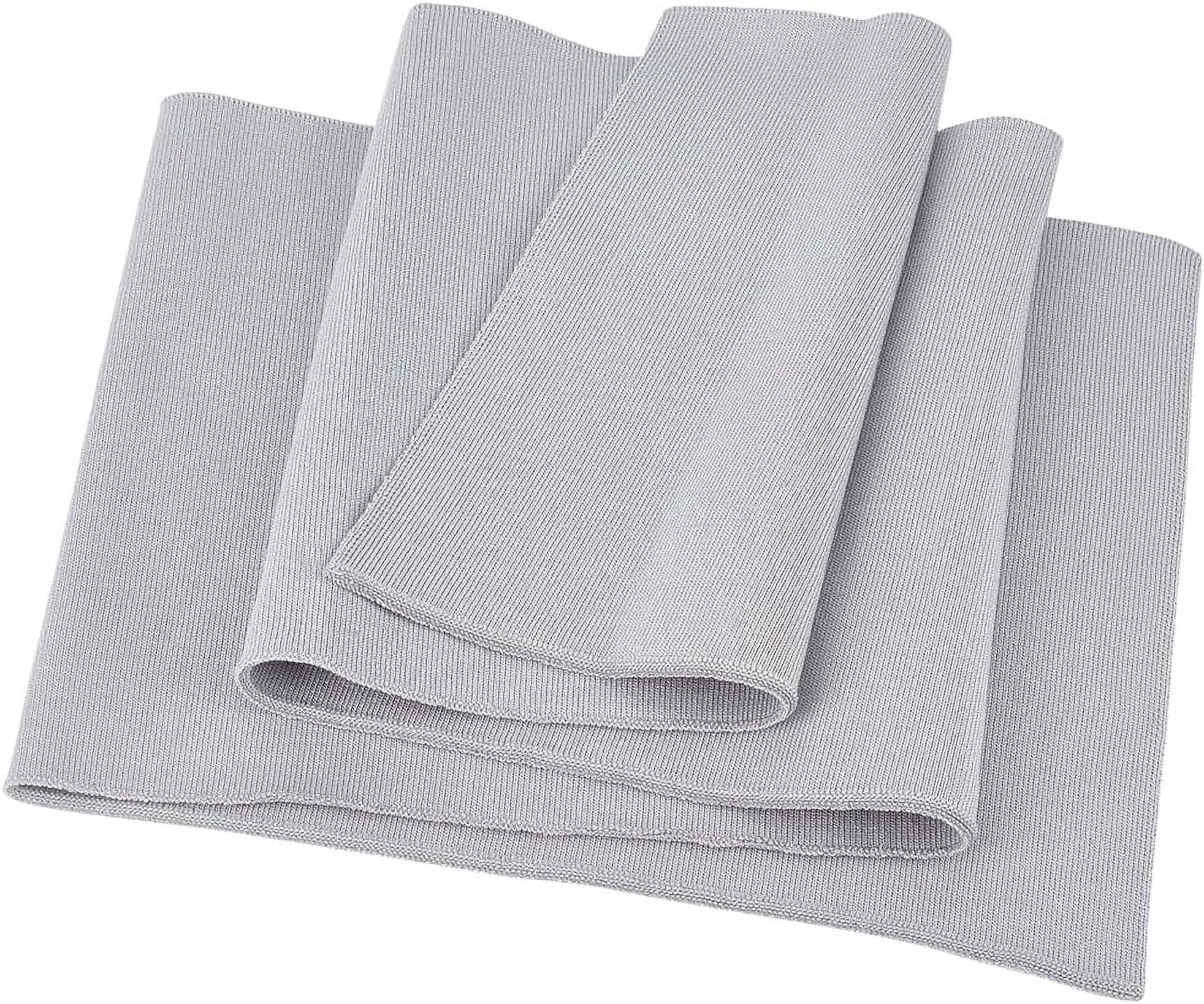 Light Grey Ribbing Knit Fabric 39.3x7.87 inch Collar NeckBands Trim ...