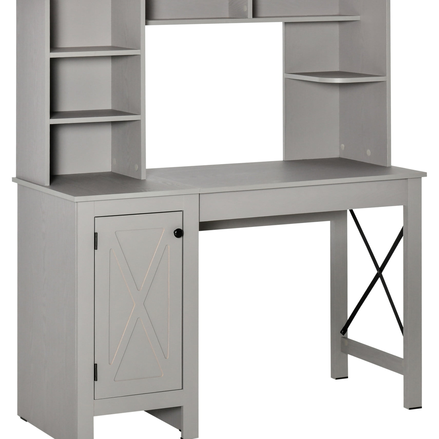 Light Grey Study Desk with Hutch | Ideal for Multiple Rooms ...
