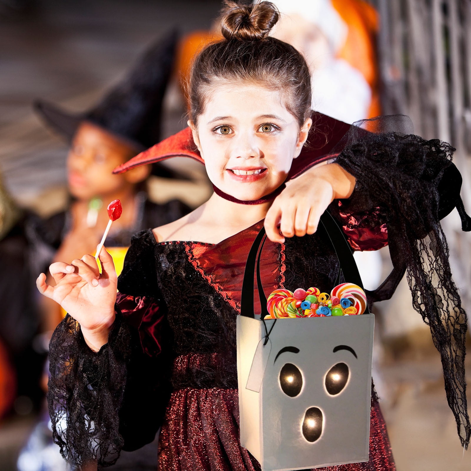 Light Up Halloween Candy Bag Decoration, Horror Luminous Halloween ...