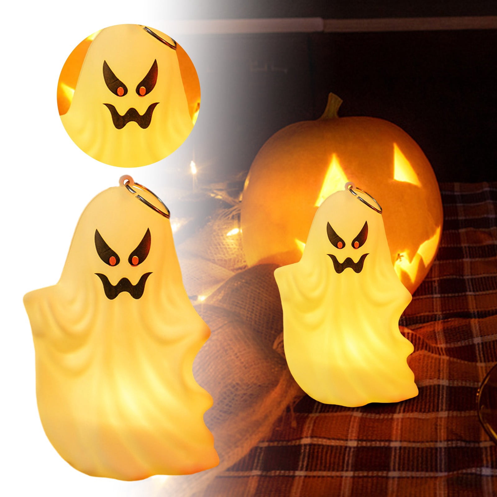 Light Up Halloween Ghost Decorations Plastic LED Ghost Figurines for ...