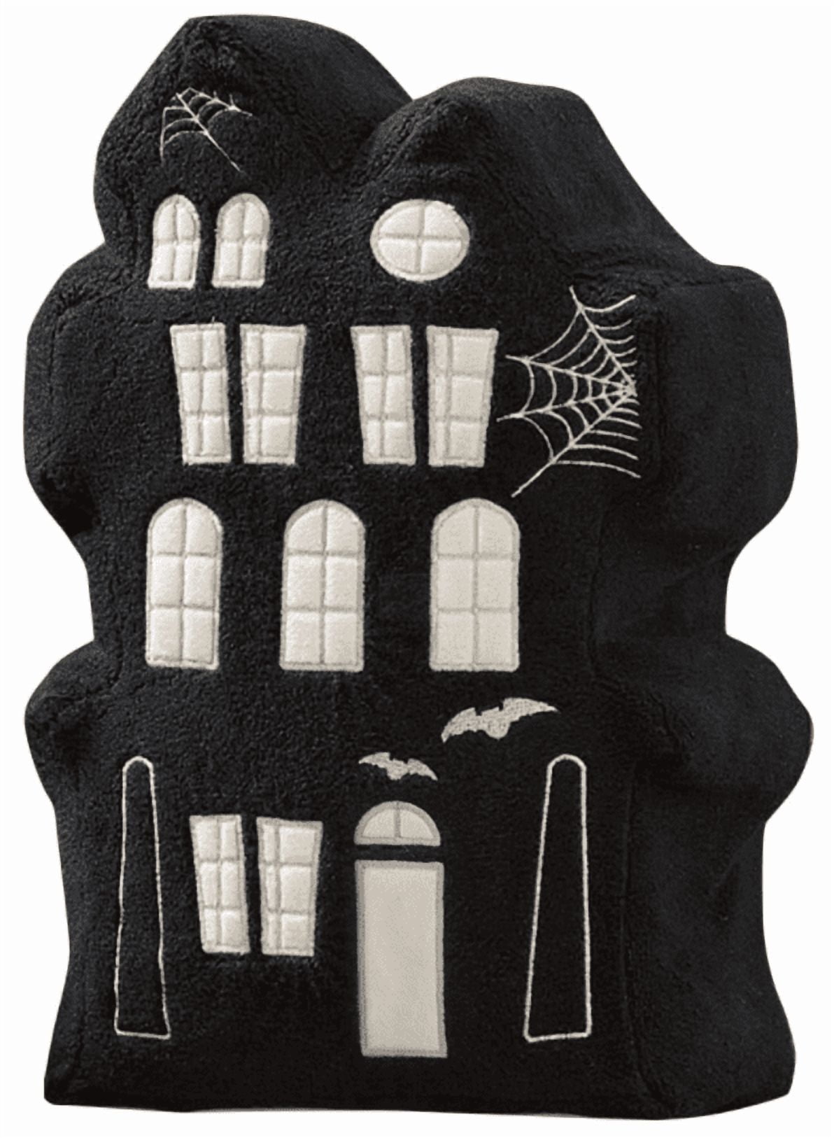 Light Up Haunted House Shaped Pillow Halloween Castle Plushie - White ...