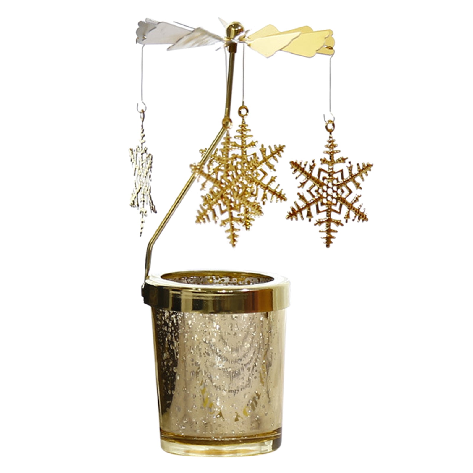 Light Heat Rotating Candle Holder Glass Candlelight Dinner Props 4 ...