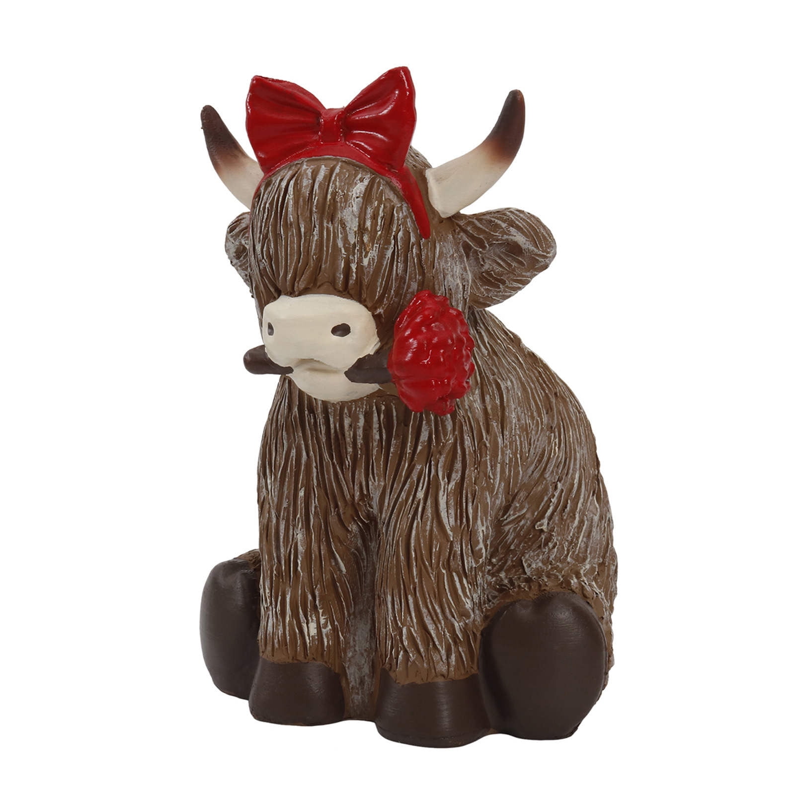 Light Up Highland Cow Figurines with Bow and Rose,Functional Ambient ...
