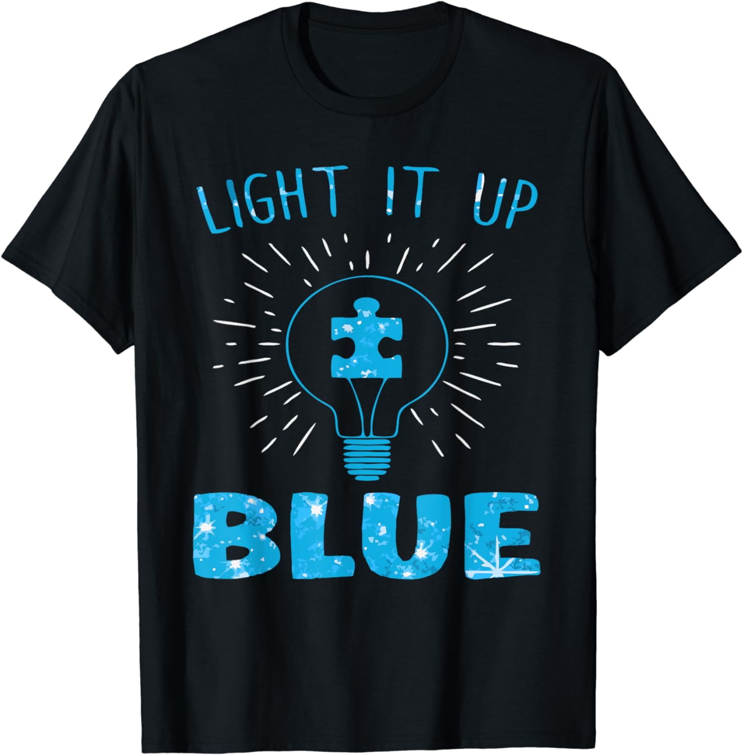 Light It Up Blue Autism Awareness Puzzle Piece T-Shirt - Walmart.com