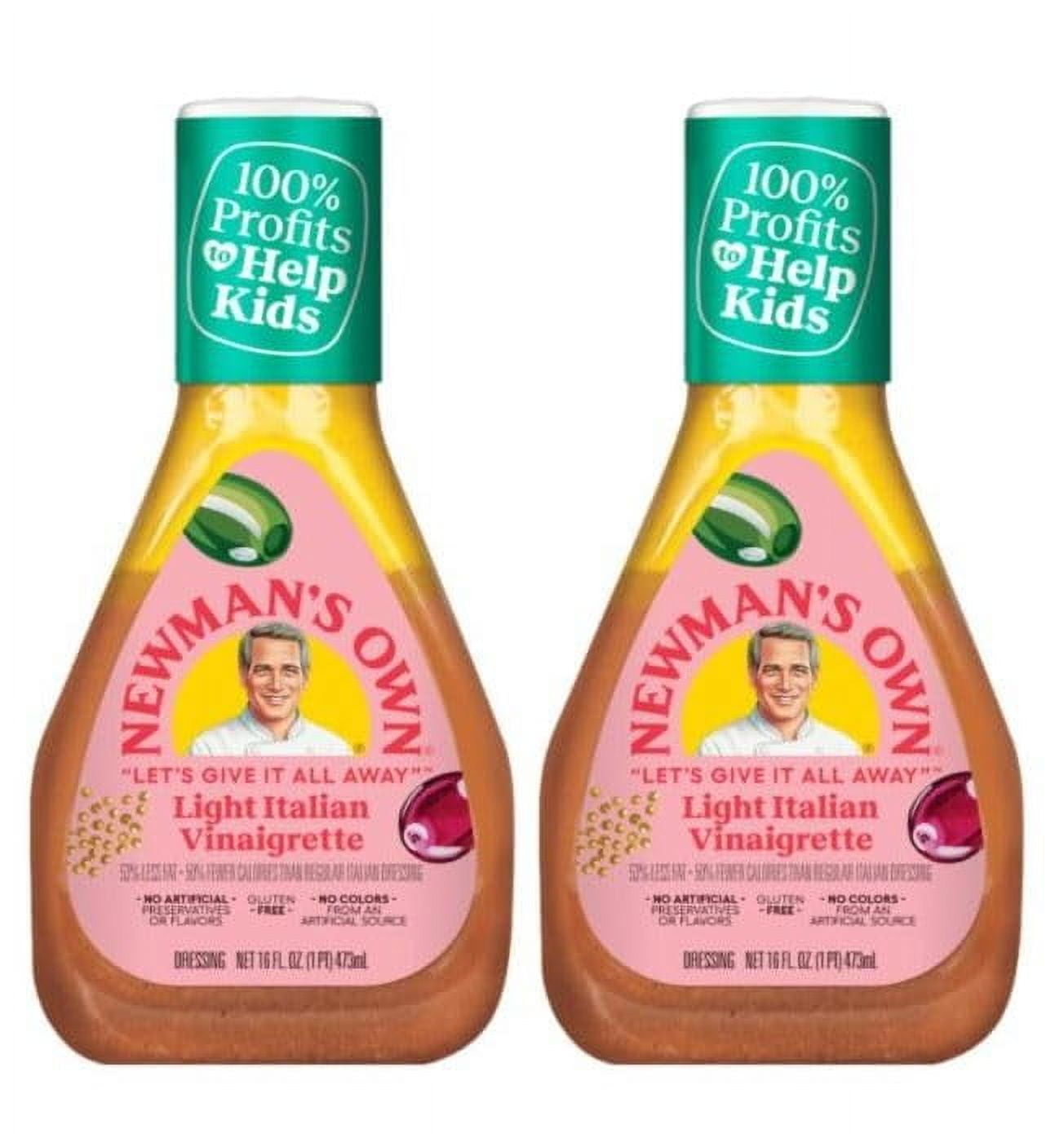 Light Italian Vinaigrette by Newman's Own, 16 oz Bottles, Pack of 2 ...