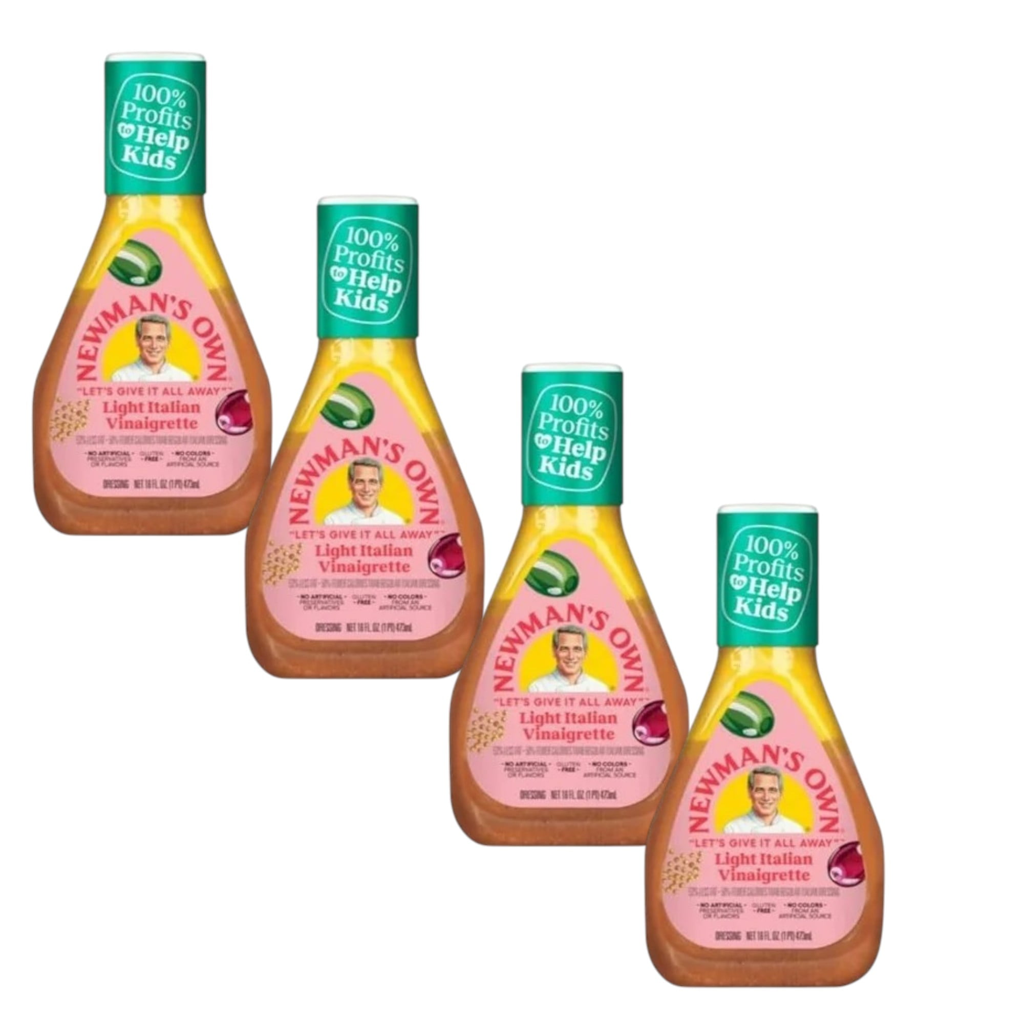 Light Italian Vinaigrette by Newman's Own, 16 oz Bottles, Pack of 4 ...