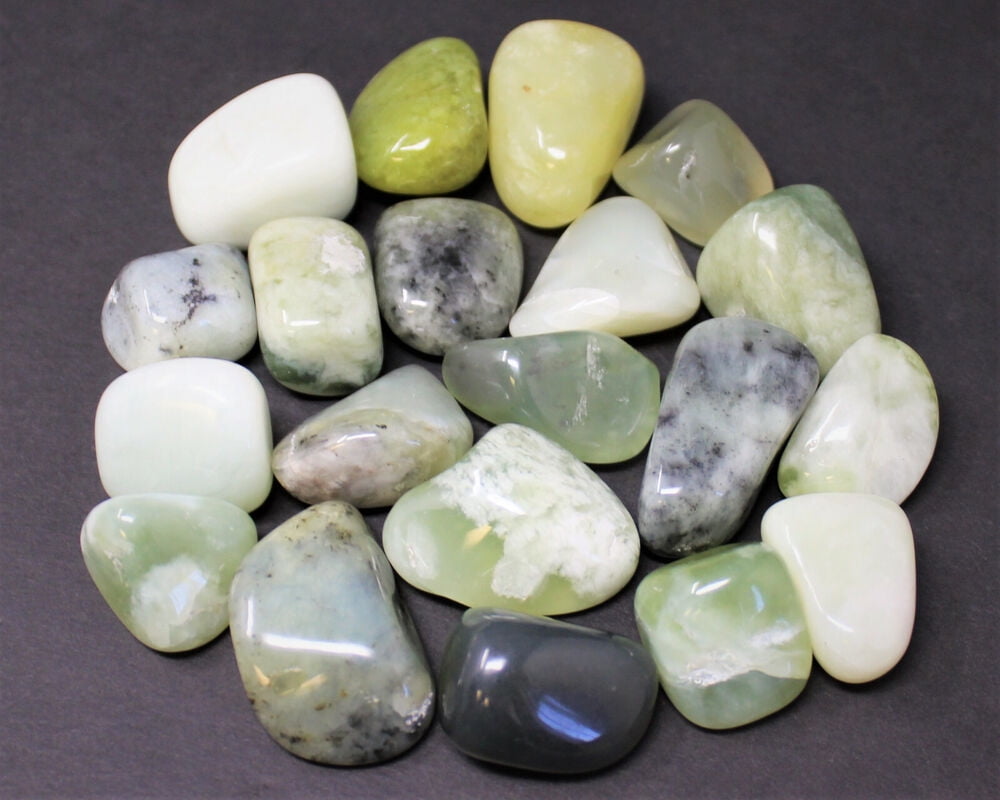 Light Jade Tumbled Stones 20 - 25 mm Crystals: 1 lb Bulk Lot (New Jade ...