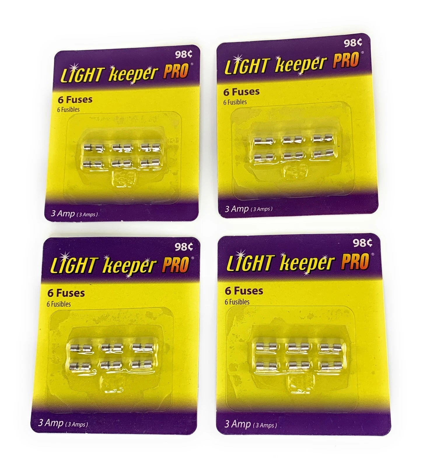 Light Keeper Pro 3 Amp Fuses 4 Packs Of 6 Fuses (24 Fuses Total ...