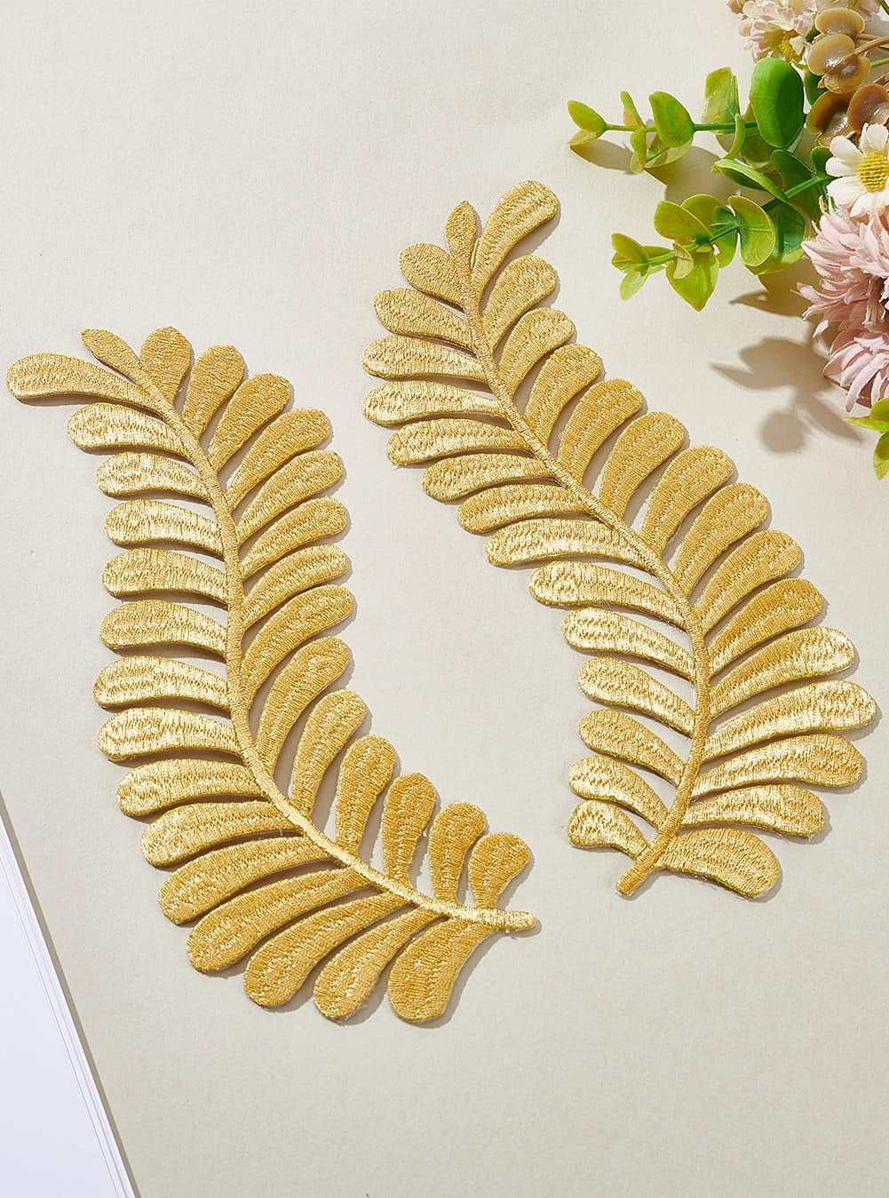 Light Khaki Decorative Ivy Embroidered Patch 195x60x1mm Leaf Iron on ...