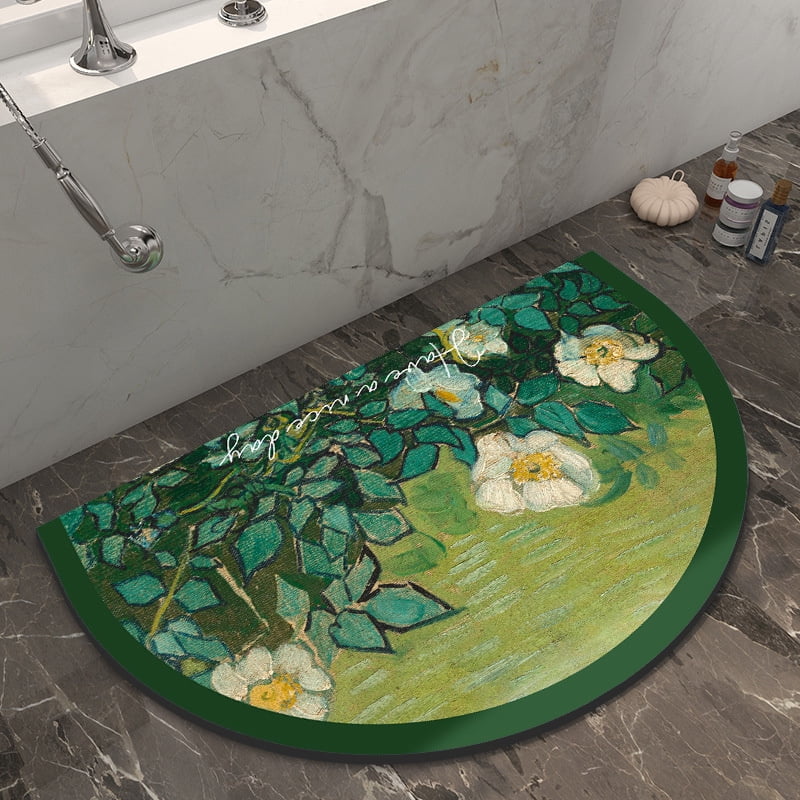 Light Luxury Abstract Oil Painting Guard Bath Oval Bathroom Diatom Mud ...