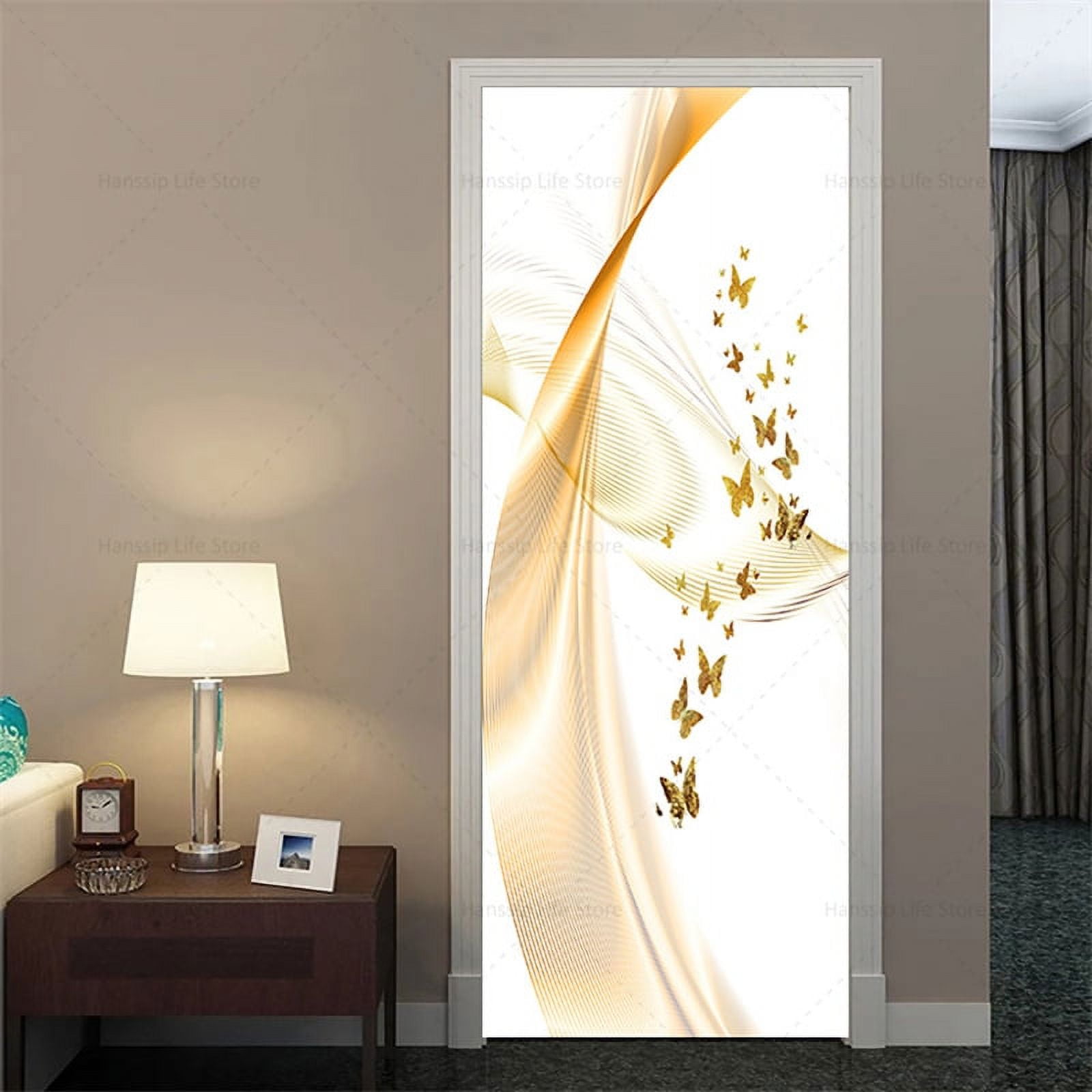 Light Luxury Door Sticker Multi-color Mural PVC Waterproof Self ...