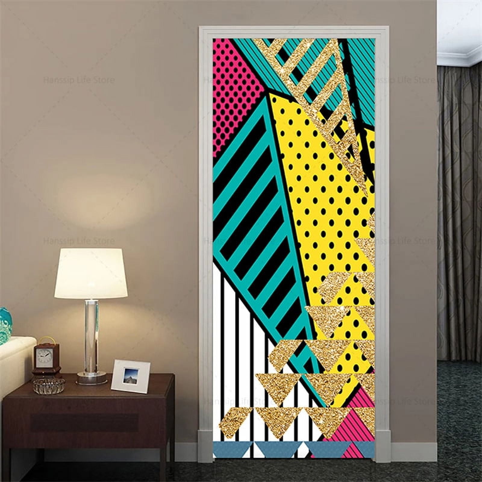 Light Luxury Door Sticker Multi-color Mural PVC Waterproof Self ...